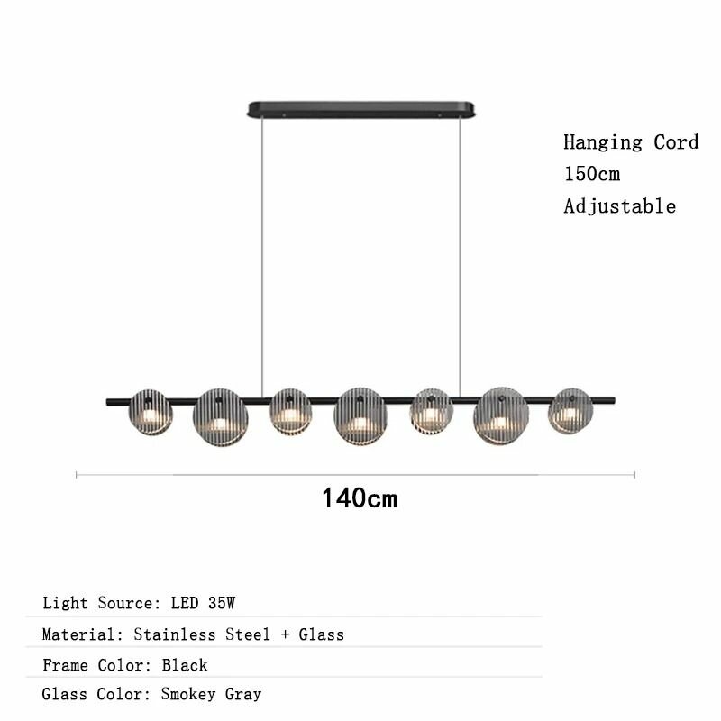 Artpad Современная люстра L140 см, LED, плавная регулировка яркости, для гостиной и столовой — фото 1