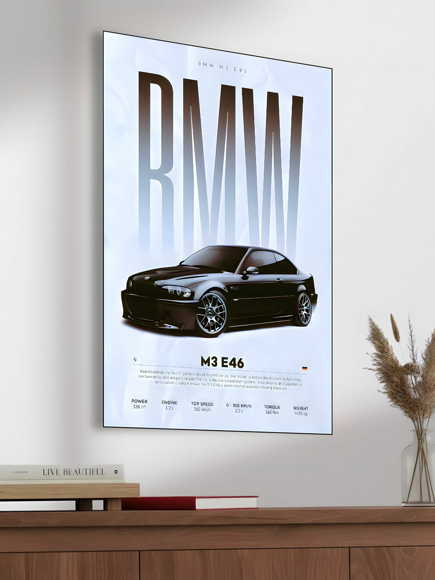 Постер на стену BMW M3 E46, A3 — фото 1