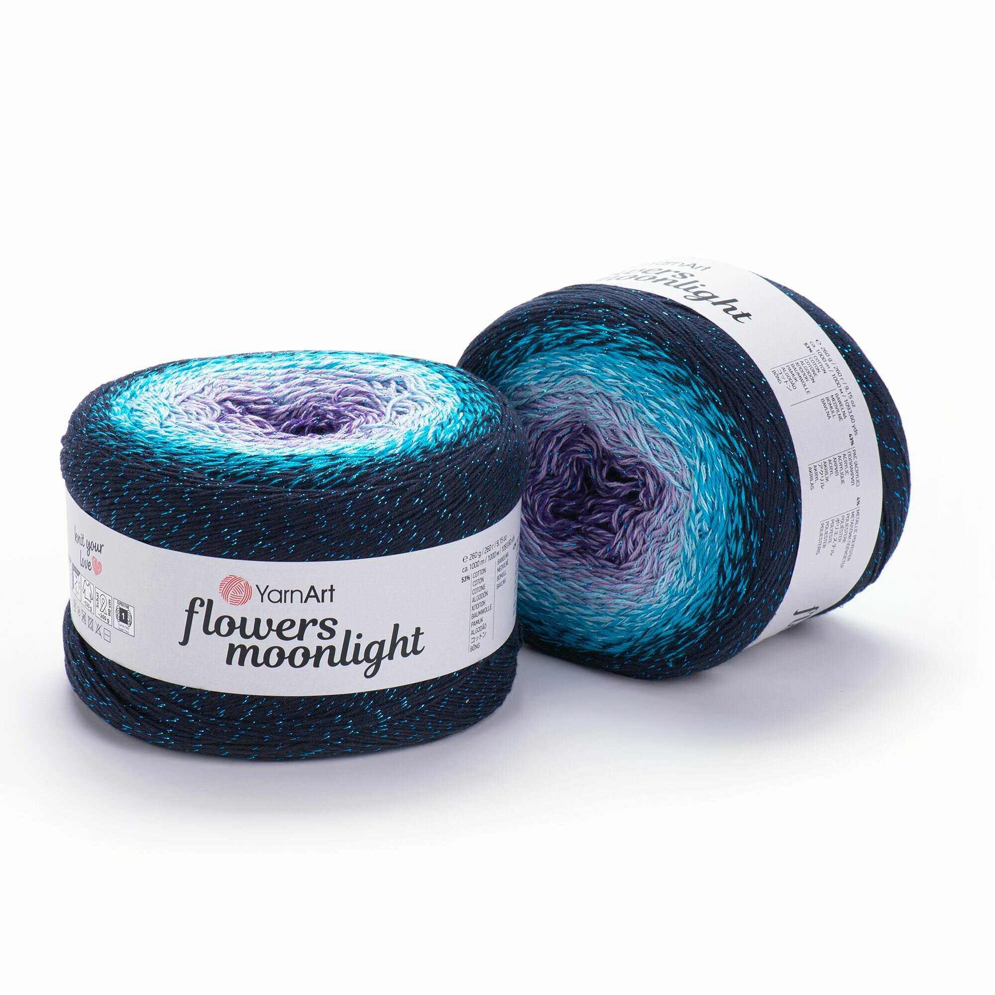 Пряжа YarnArt Flowers Moonlight цвет 3254 (260г/1000м, упаковка 2 мотка)