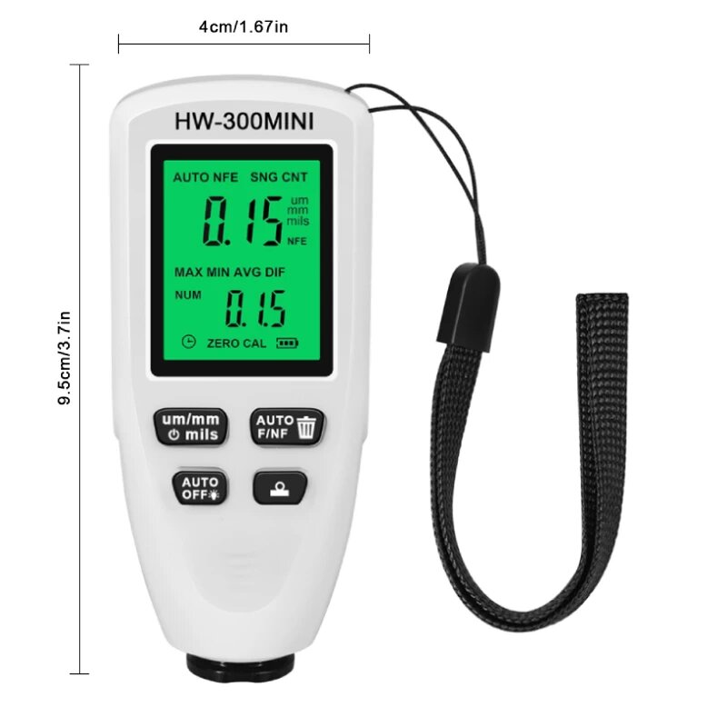 Толщиномер краски HW-300MINI White 0-2000 мкм