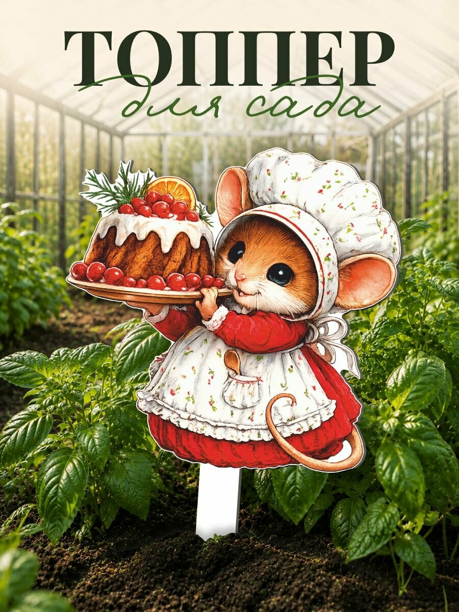 Фигурки для сада Мышка с пирогом