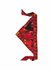 Шарф PUCCI Orchidee-print silk triangle scarf для девочек, красный