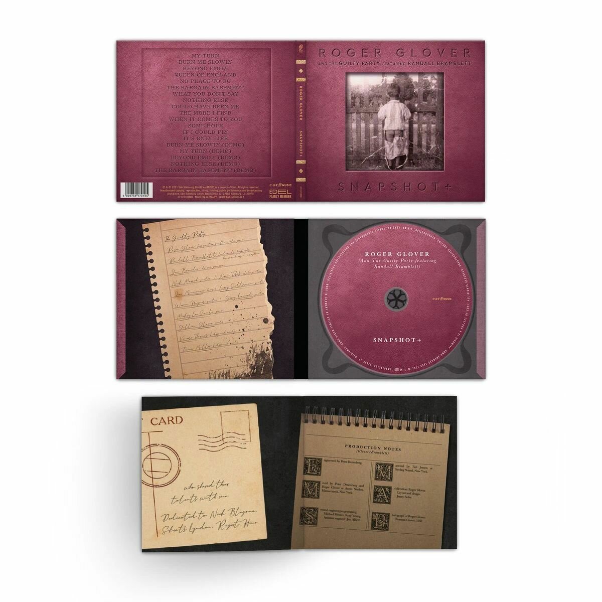 CD диск Roger Glover - Snapshot+ (CD) 2021, Digipack