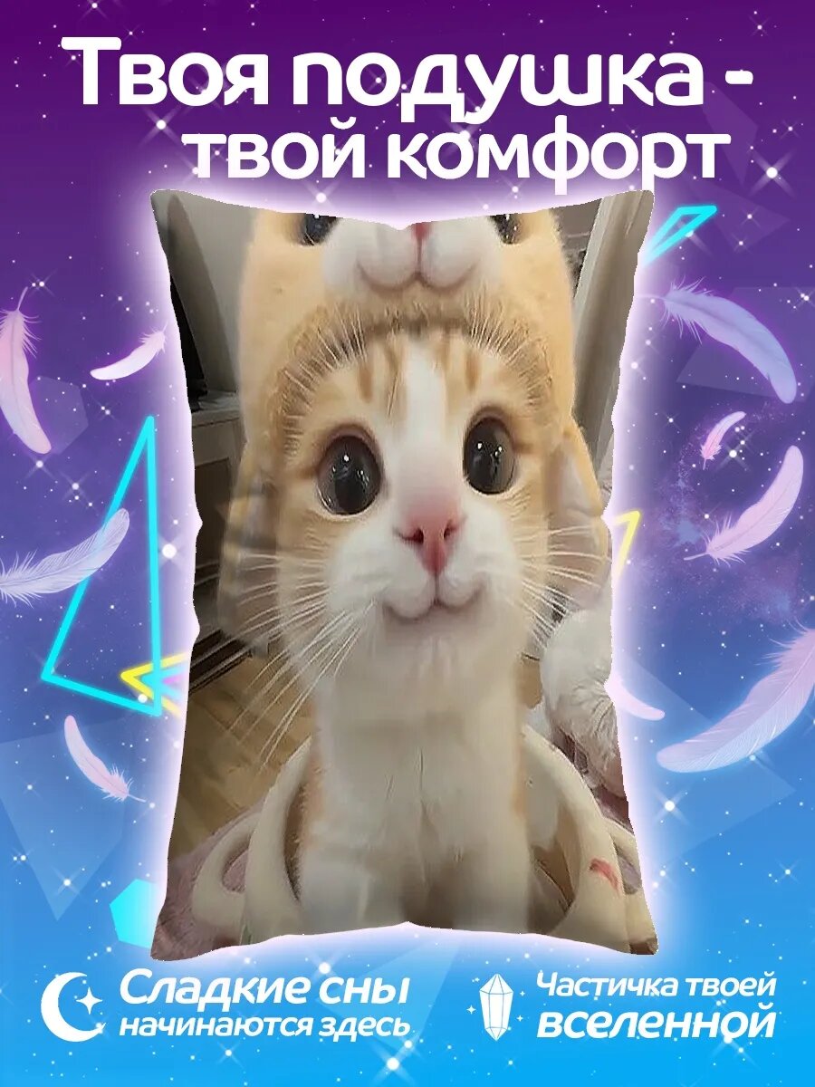 Подушка дакимакура Кот в шляпе
