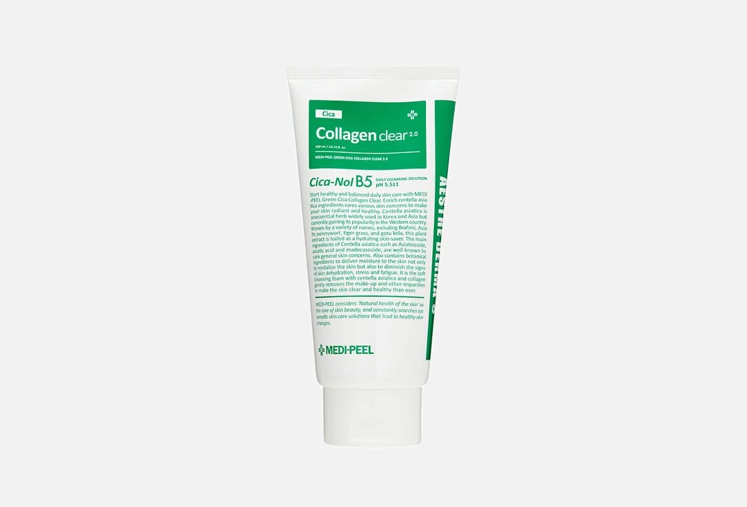 MEDI-PEEL Green Cica Collagen Clear 2.0 Успокаивающая гель-пенка для лица 300 мл