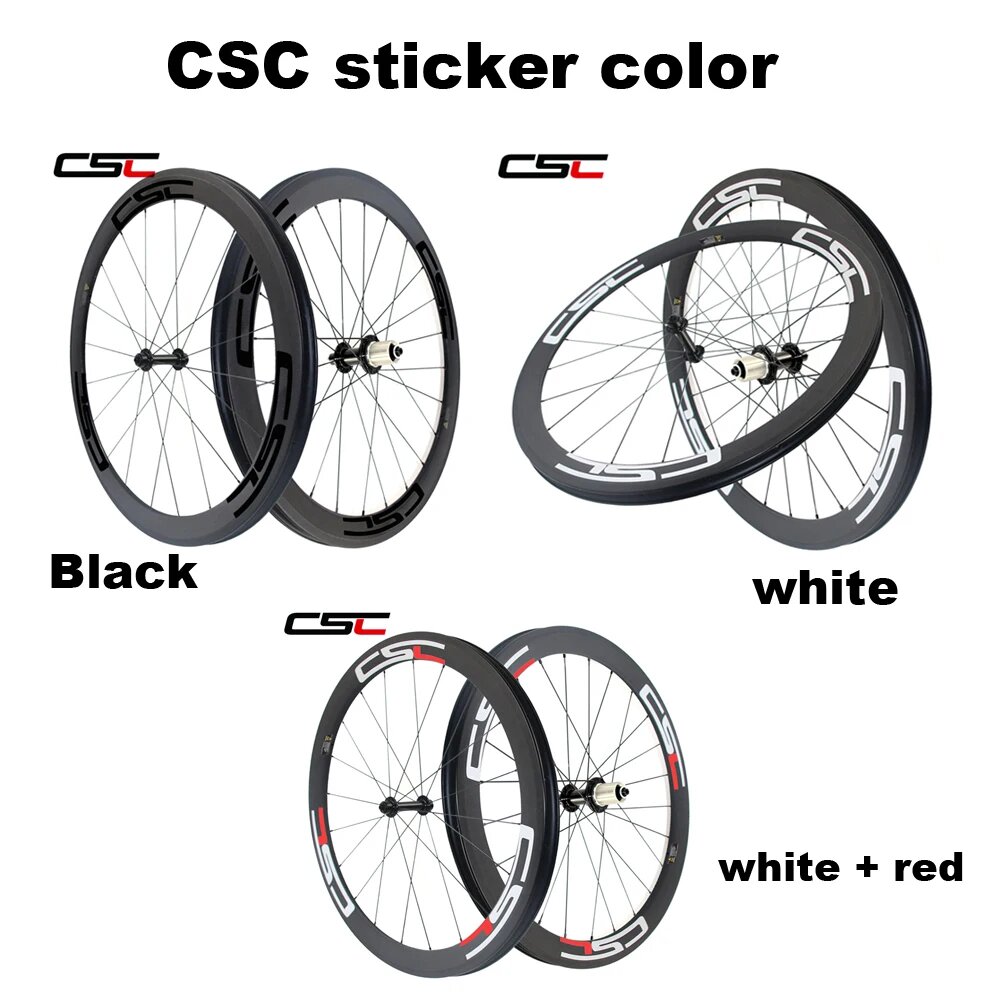 Наклейки на колесо CSC, черные, 12 шт, 58/60mm, для ободного тормоза