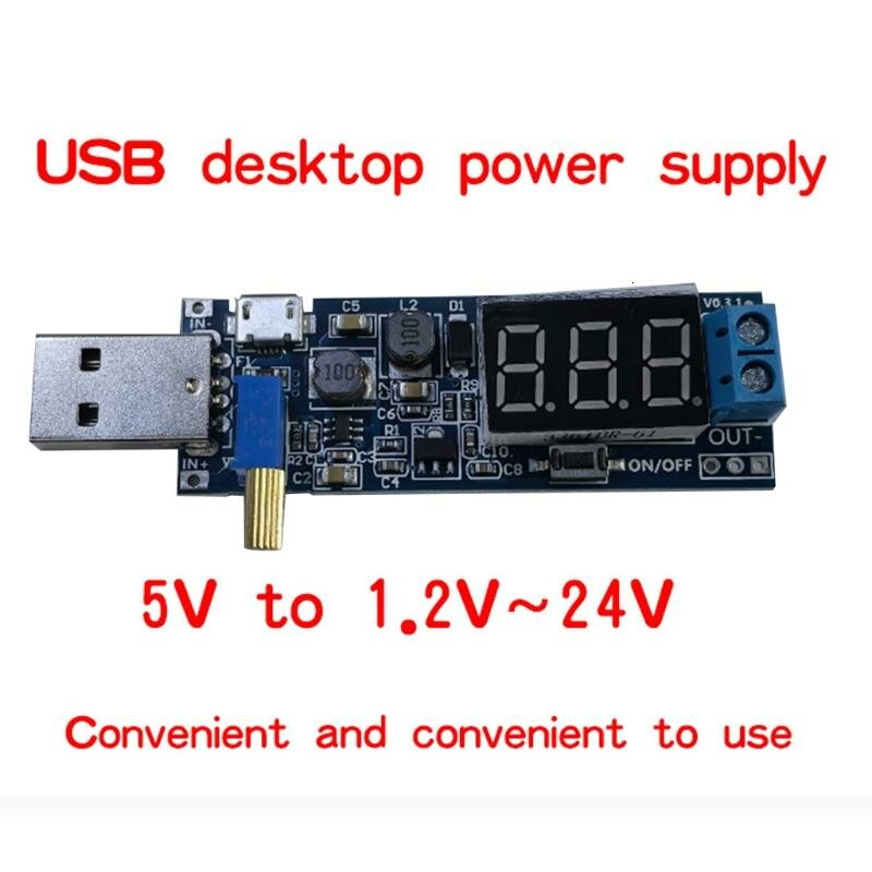 DC-DC 5V в 1.2-24V USB Повышающе-Понижающий Преобразователь, Синий
