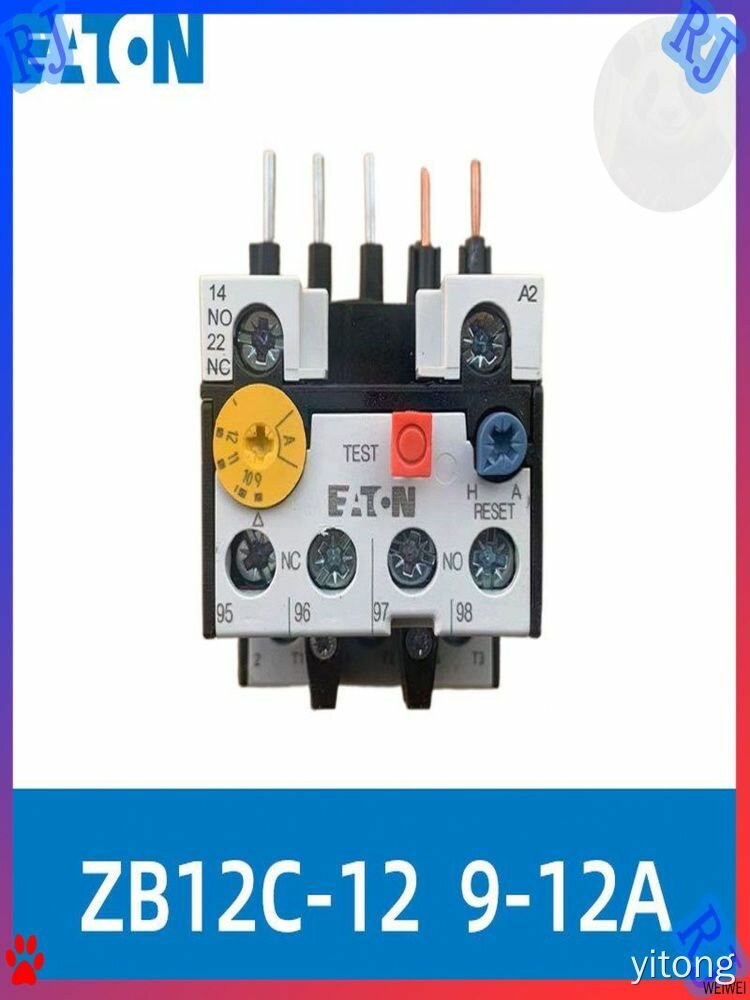 Тепловое реле Eaton ZB12C-12 9-12A с желтым ротором и красной кнопкой теста