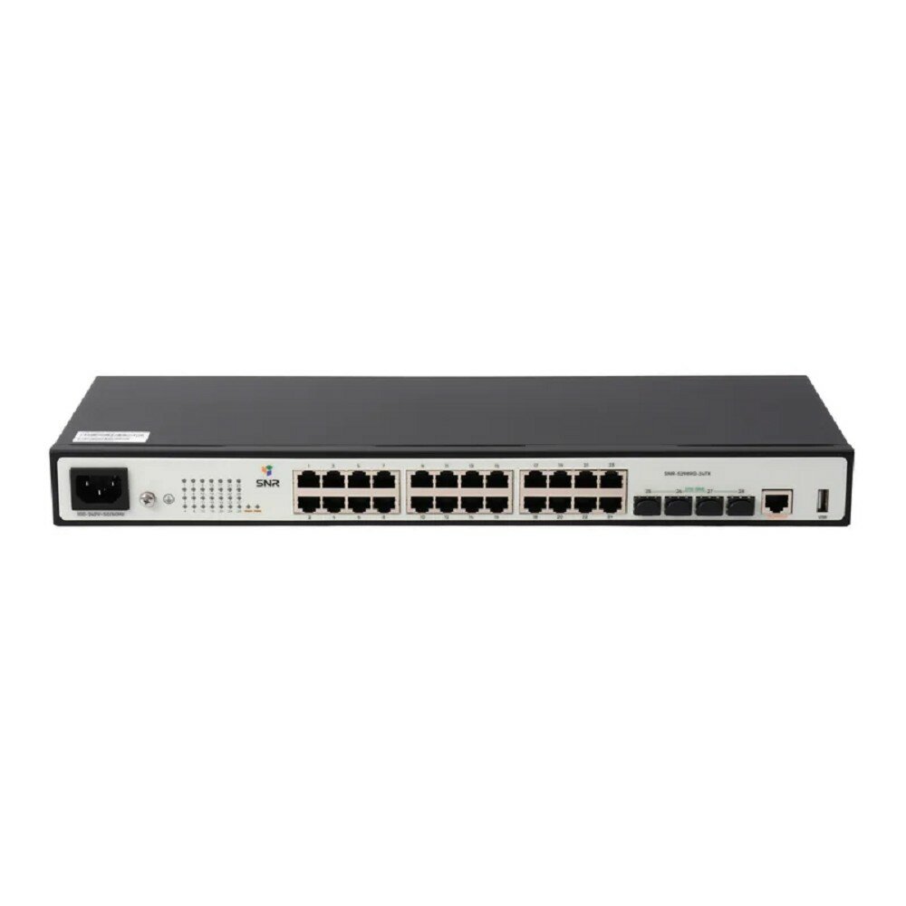 Коммутатор SNR-S2989G-24TX-RPS SNR Веб-интерфейс 28 портов 1000 Мбит/сек