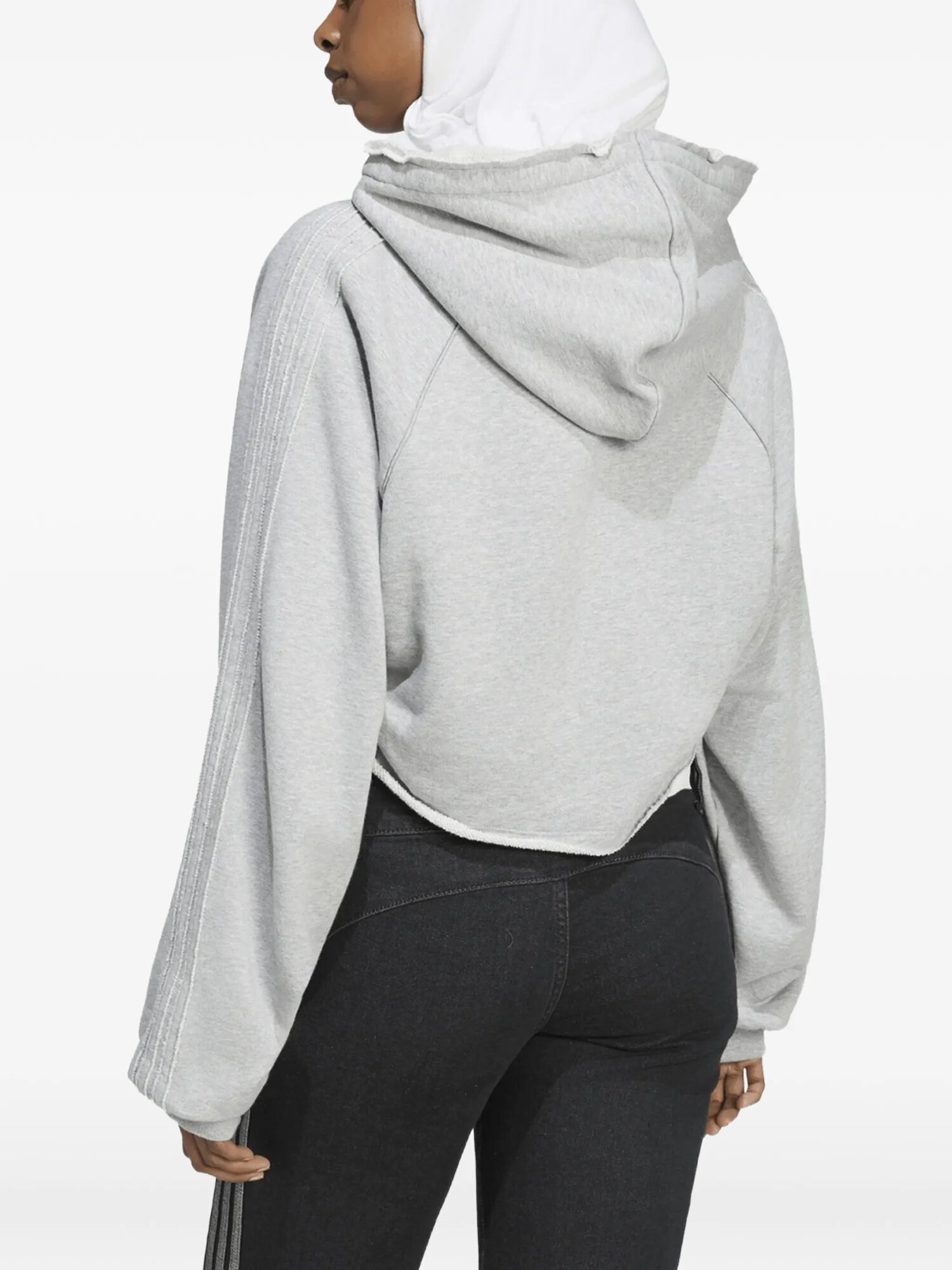 Худи adidas Layered-effect raw-edge hoodie, размер 16 UK — фото 1