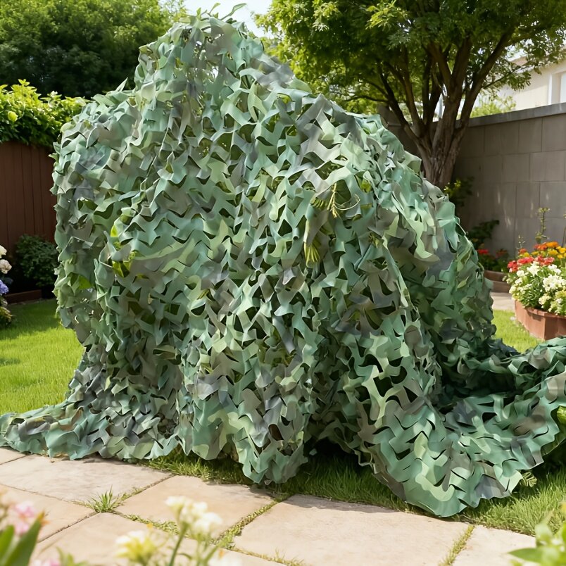 Камуфляжная сетка из прочной ткани оксфорд, размер 59,45 x 118,11 дюймов, для охоты, маскировки, кемпинга и украшения