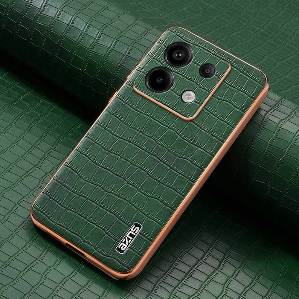Кожаный чехол для Poco X6 5G / Поко X6 (Xiaomi Redmi Note 13 Pro 5G) , Ударопрочная задняя крышка с гальваническим каркасом