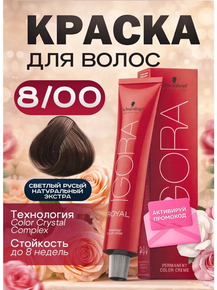 Игора краска для волос профессиональная тона 7. 8. 7/ 8/