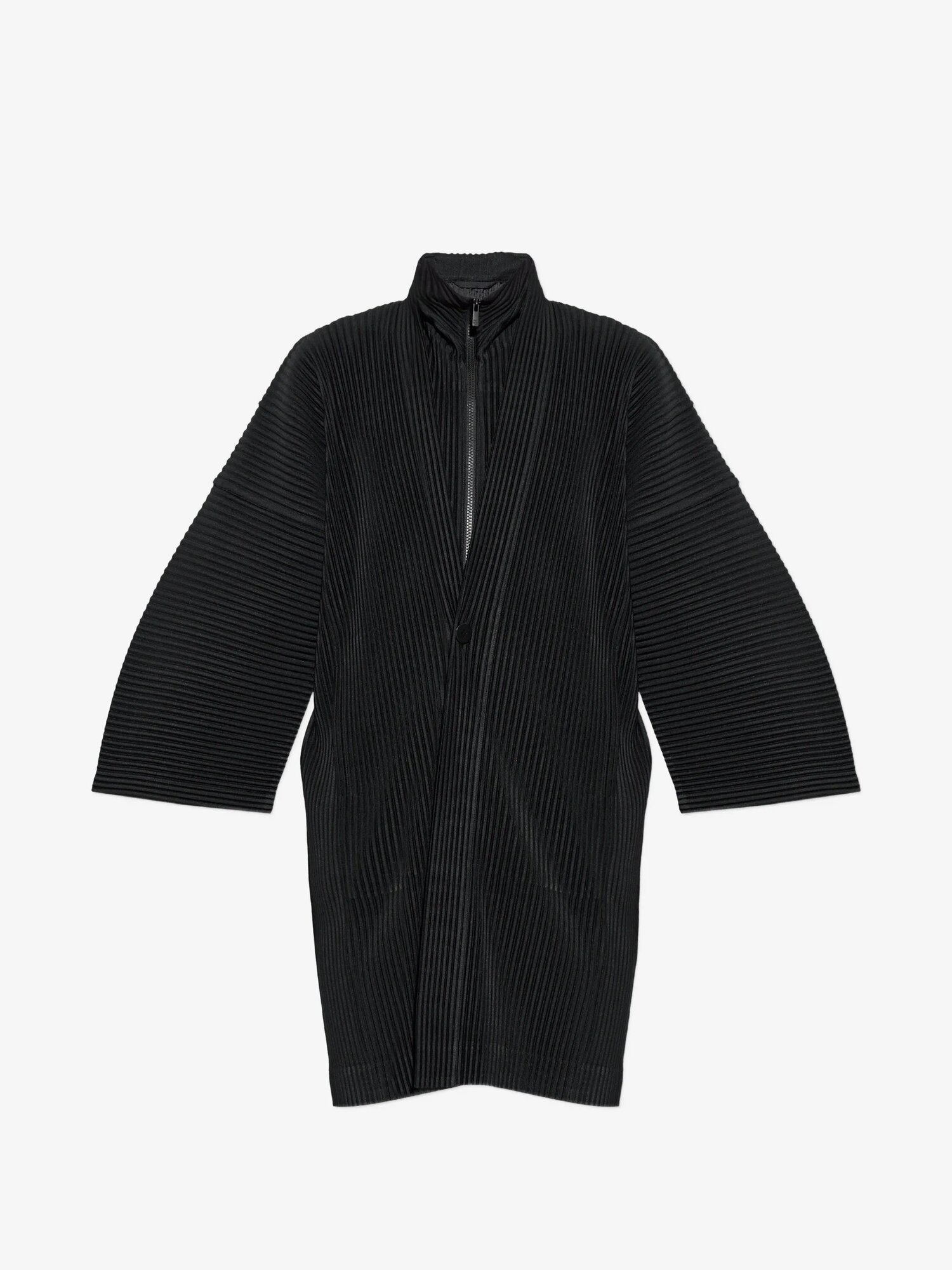 Пальто HOMME PLISSE ISSEY MIYAKE Pleated wide-sleeve coat, размер 50, black