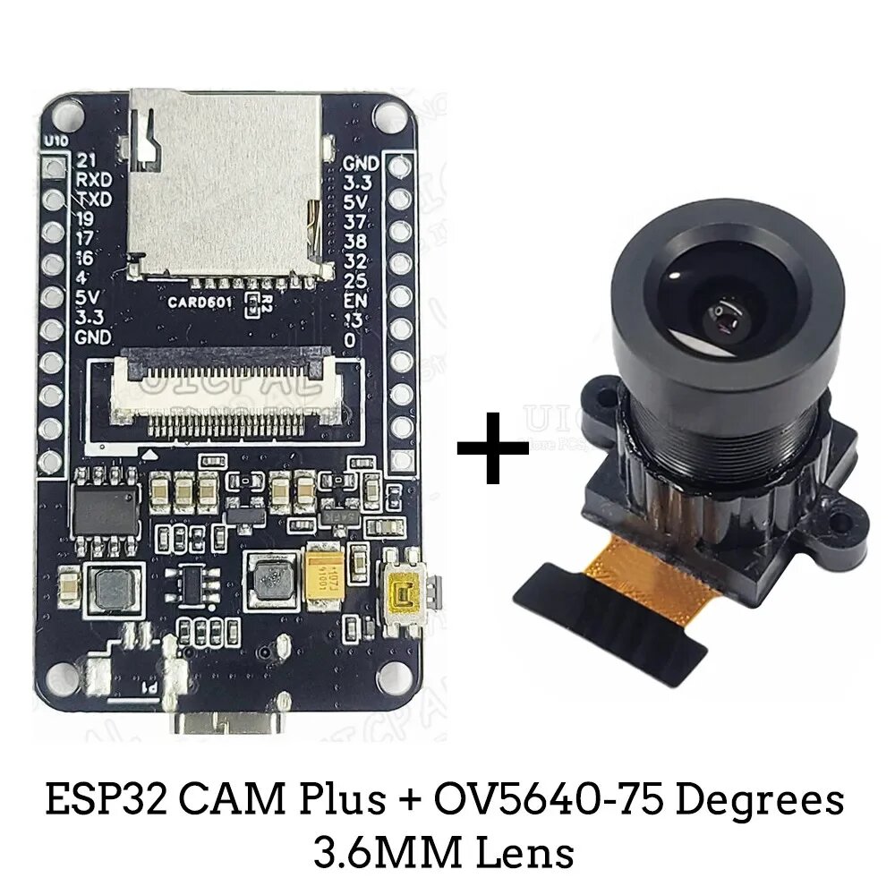 Комплект модуля камеры OV5640 ESP32 CAM с 8 МБ PSRAM, Wi-Fi 2,4 ГГц и Bluetooth, плата для разработки, Type-C, HD 5 МП, автофокус, угол обзора 66/120/160 градусов