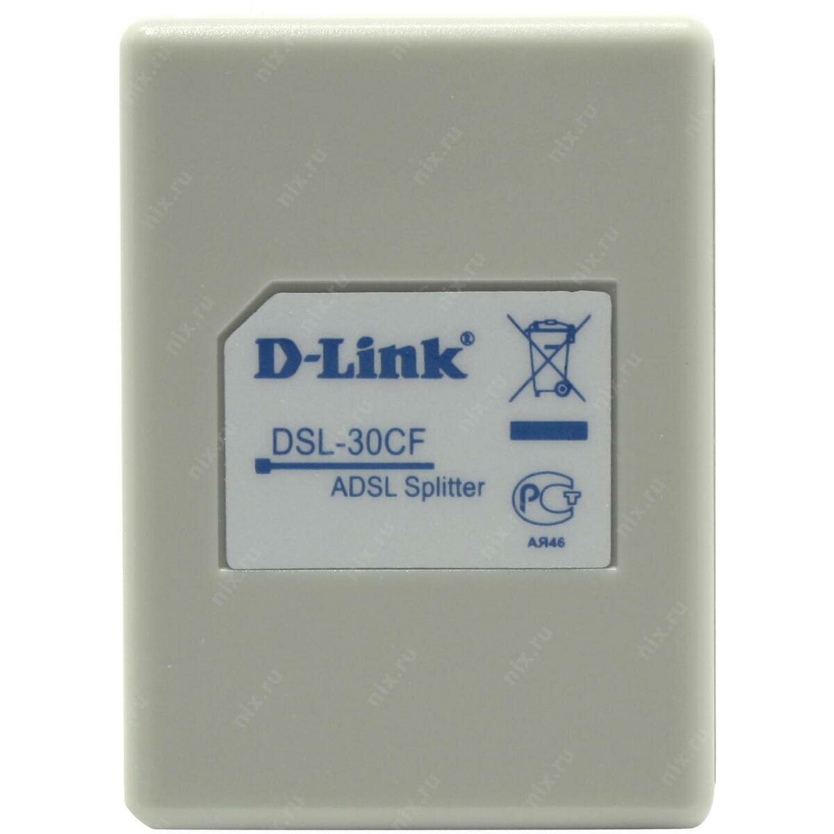 D-Link DSL-30CF ADSL Splitter (AnnexA, вход 1xRJ-12 выход 2xRJ-12 ADSL+аналоговый телефон) — фото 1