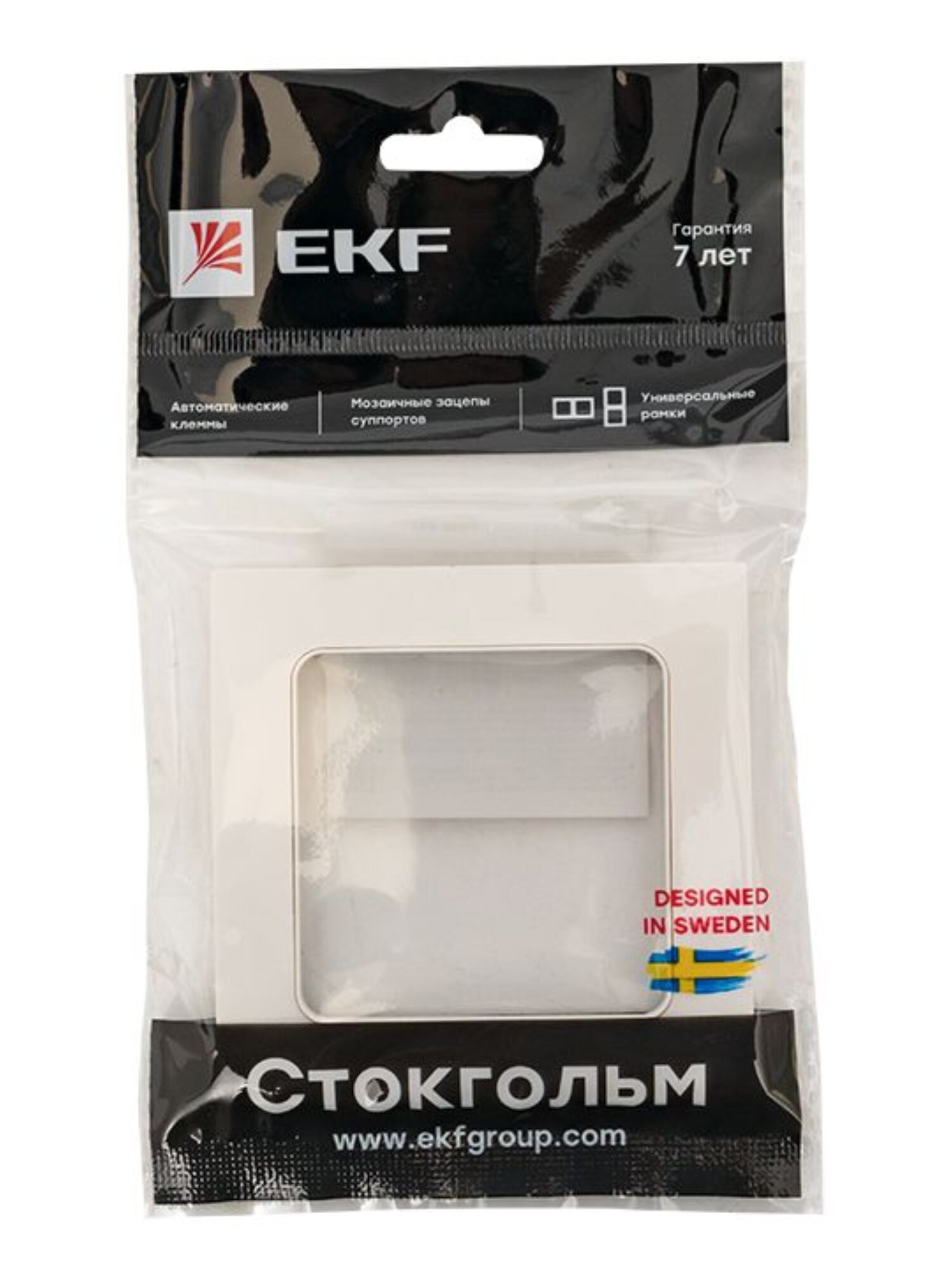 Рамка 1-местная белая EKF Стокгольм EXM-G-302-10