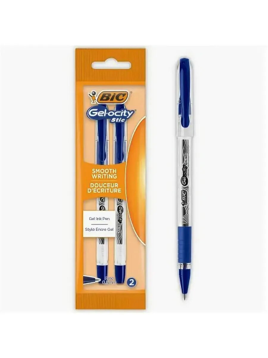 Ручки Bic гелевые синие 2 шт.