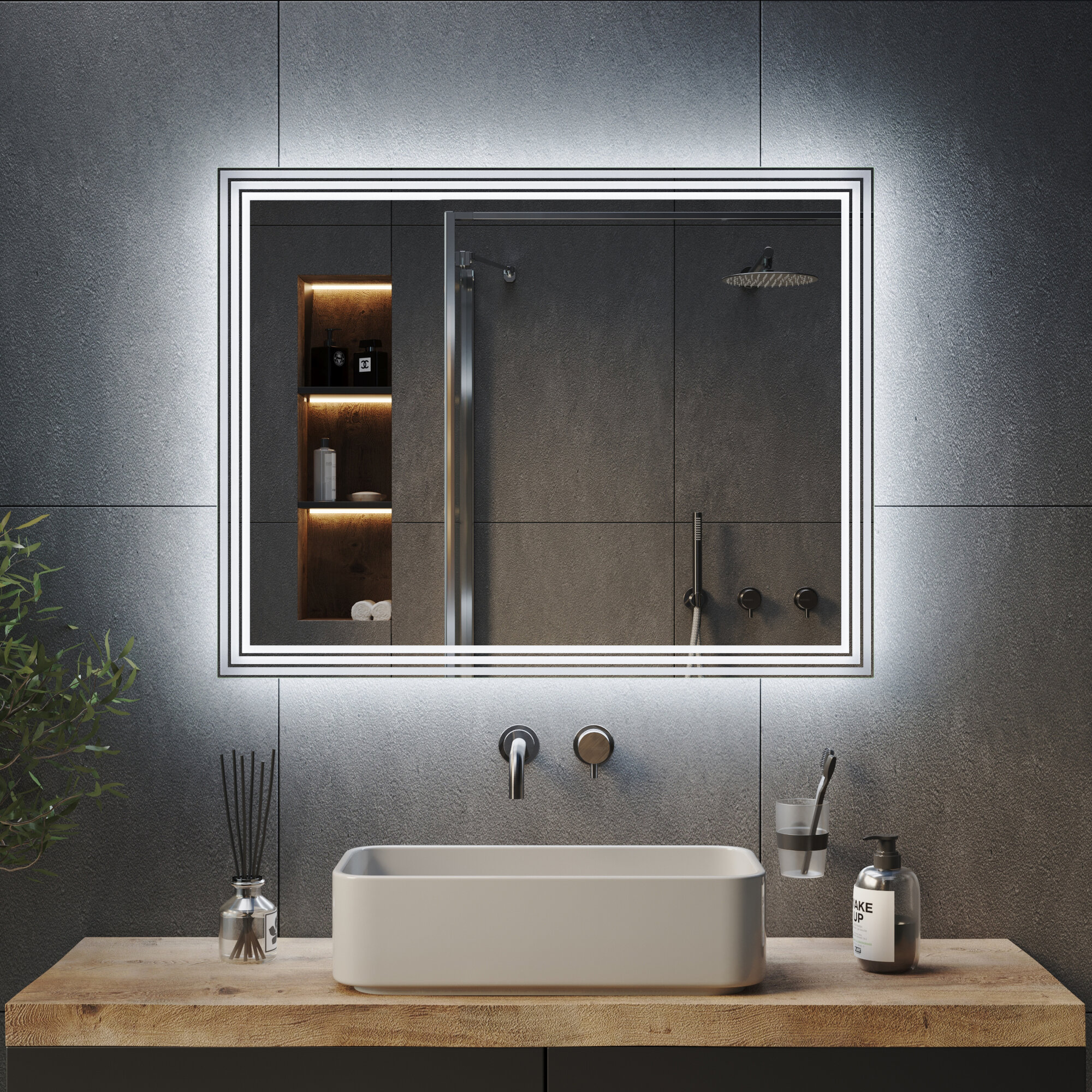 Зеркало «Spark» с интерьерной подсветкой 40x60 см
