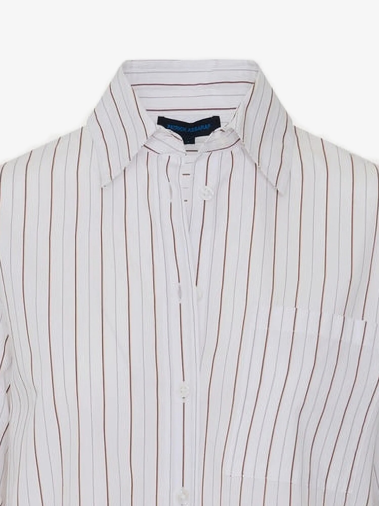 Рубашка PATRICK ASSARAF Striped cotton shirt, размер 44, white — фото 1