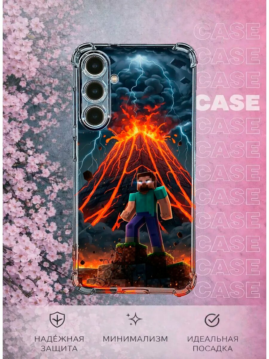 Чехол на Samsung S23 FE с принтом Майнкрафт херобрин
