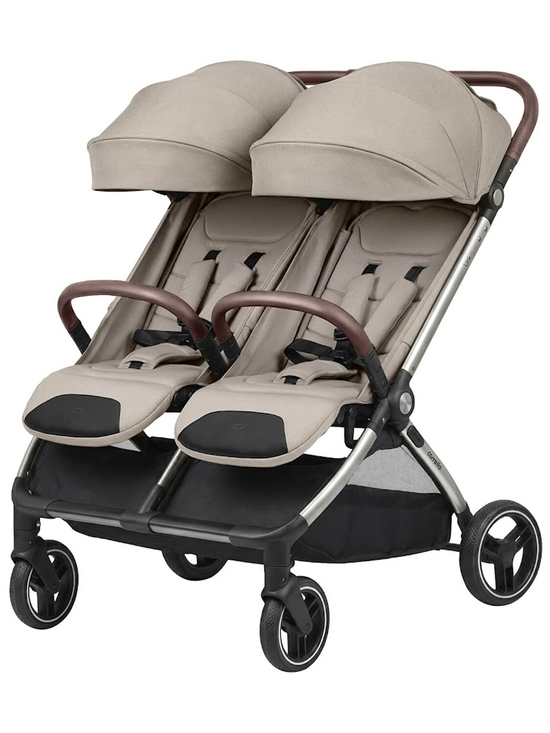 Коляска прогулочная для двойни CARRELLO Link CRL-6533, бежевый (island beige)