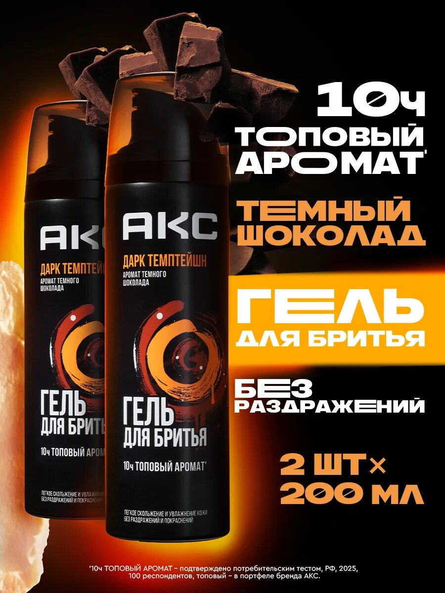АКС гель для бритья мужской, увлажняющий, парфюмированный, 200 мл, 2 шт
