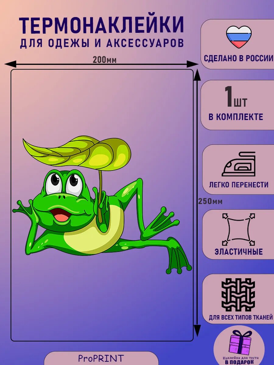 Термонаклейка на одежду лягушка
