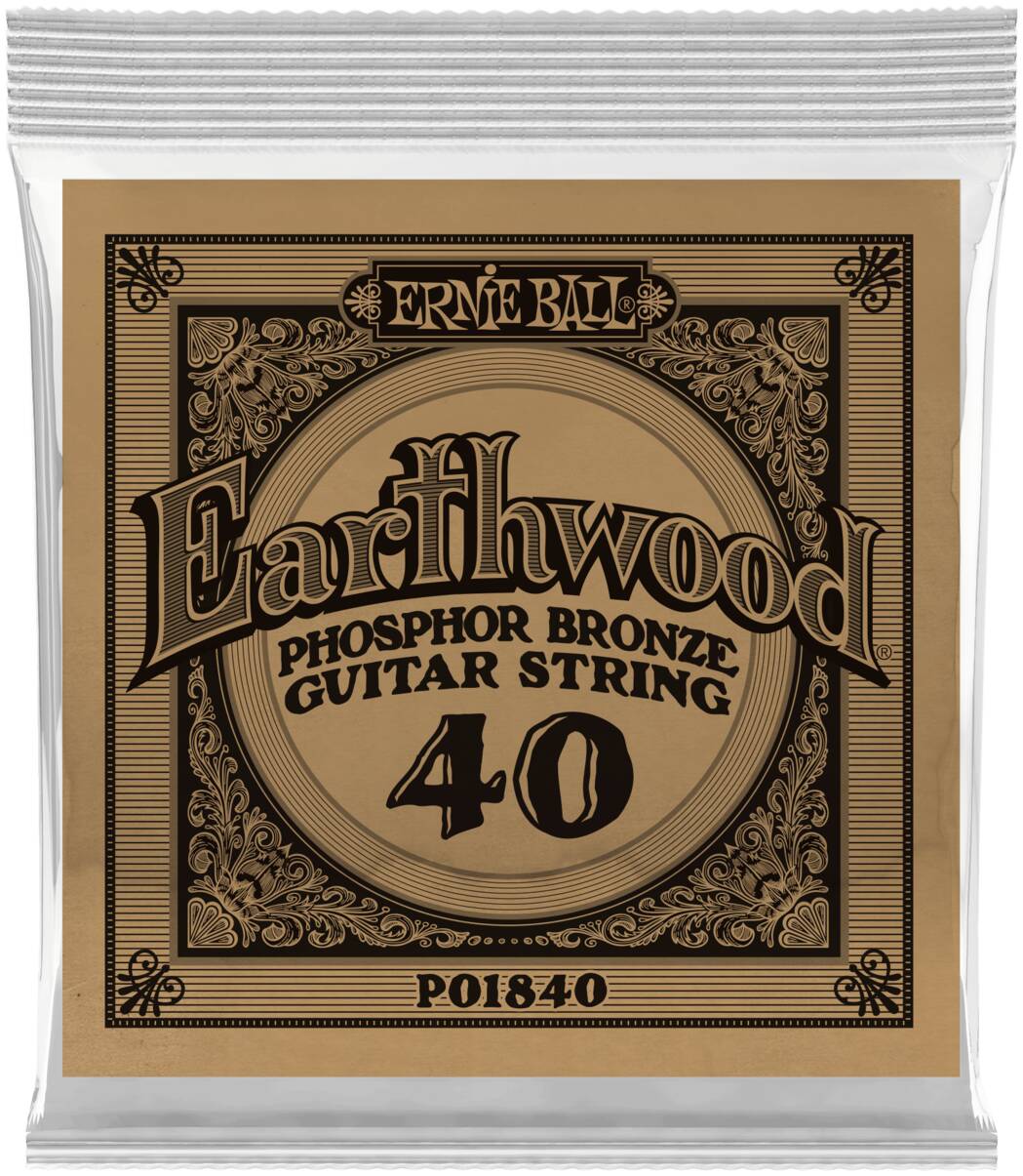 ERNIE BALL 1840 Earthwood Phosphor Bronze .040 - Струна одиночная для акустической гитары