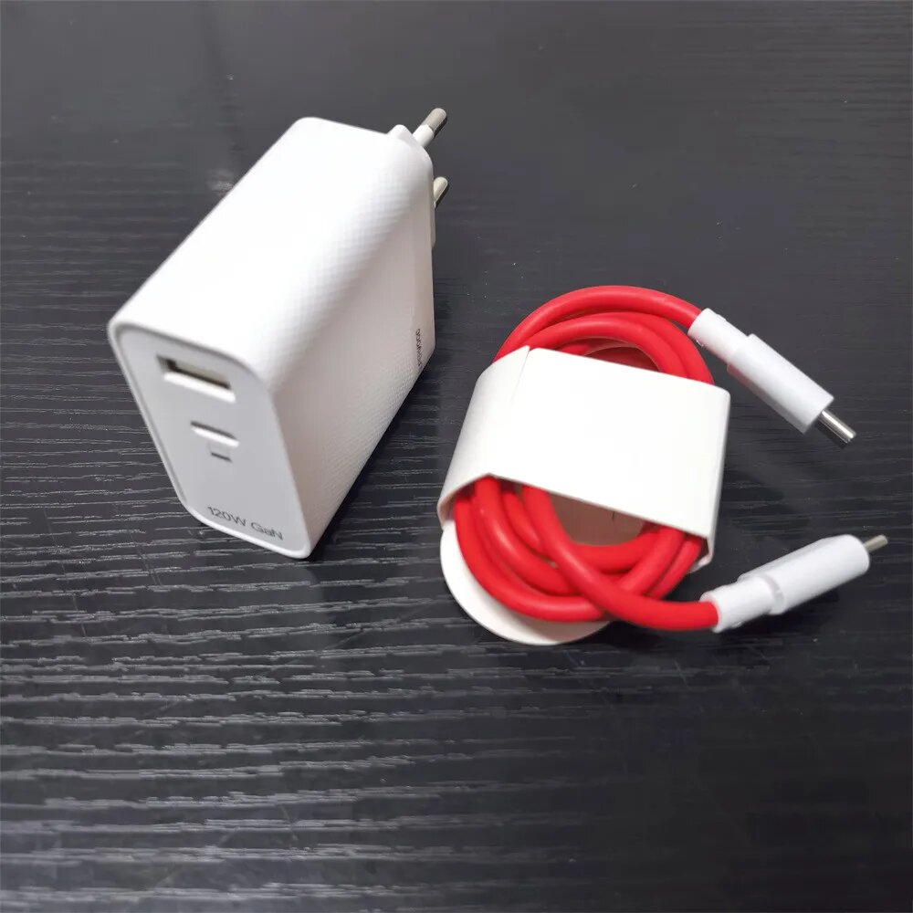 Зарядное Устройство Oneplus 120W Supervooc GaN С Двумя Портами И Кабелем PD 12A EU Add 1.5M Cable