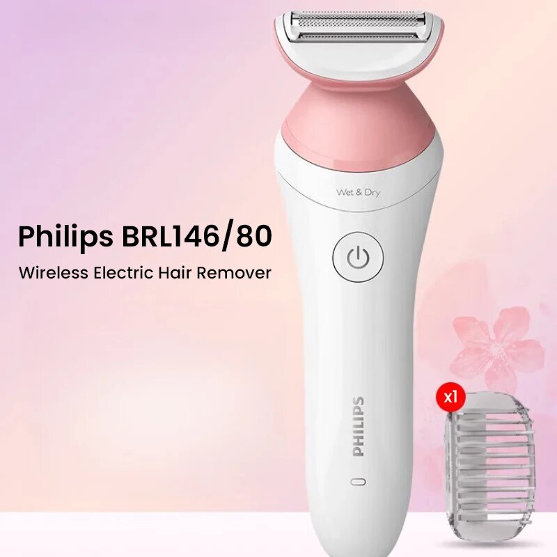 Электробритва Philips Для Женщин, Перезаряжаемая, Для Влажного/сухого Бритья, Портативный Эпилятор Для Удаления Волос На Теле