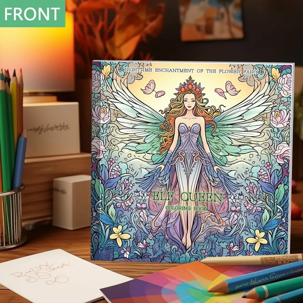Книжка-раскраска цветочная фея, Альбом для рисования эльфы, высокое качество Книга каракулей 30 см*21 см, подходит для раскрашивания как взрослыми, так и детьми