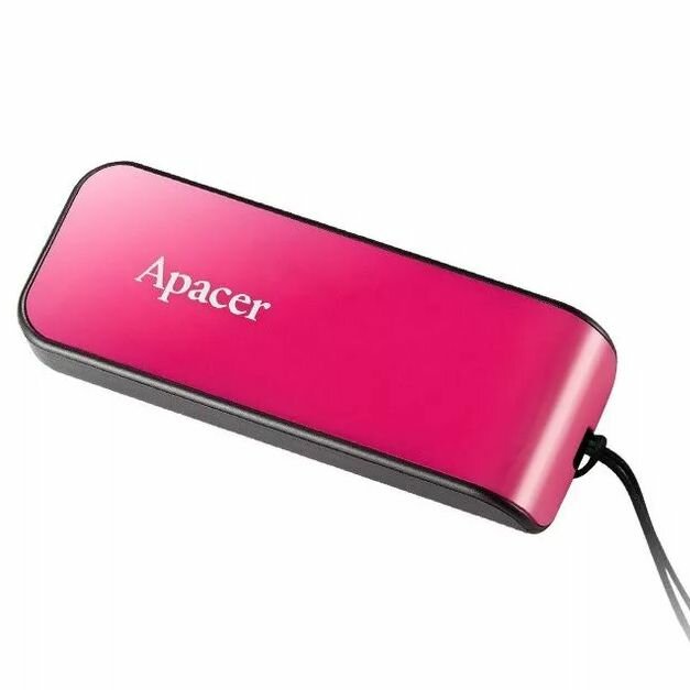 Память USB Flash 64 ГБ Apacer AH334 Pink (AP64GAH334P-1) розовый - выдвижной, пластик, USB Type-A