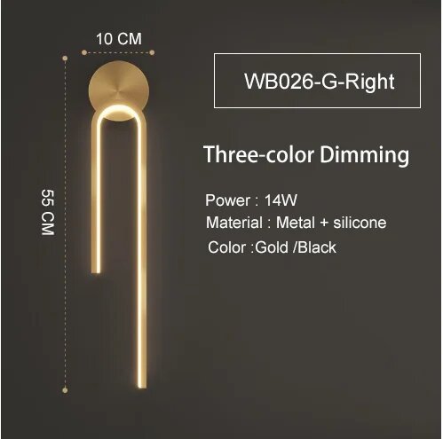 Настенные светильники AumgTaiy WB026 черные/золотые 14Вт, 12W, 3 - color, same as picture
