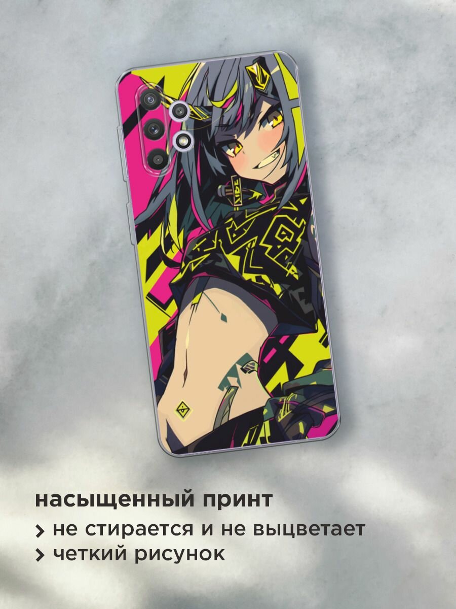 Чехол на Samsung Galaxy A32 / Самсунг Галакси А32 с принтом "Девушка в кибер костюме" — фото 1