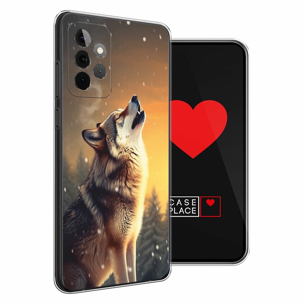 Чехол на Samsung Galaxy A72 / Самсунг Галакси А72 с принтом "Воющий волк" — фото 1