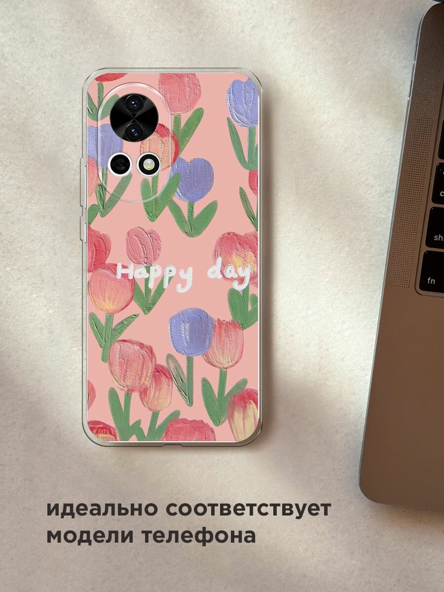 Чехол на Huawei Nova 12/Nova13 / Хуавей Нова 12/Нова 13 с принтом "Happy Day" — фото 1