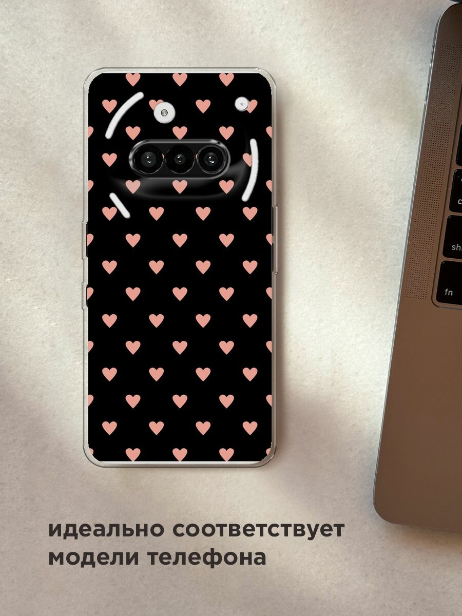 Чехол на Nothing Phone 3a / Нотинг Фон 3а с принтом "Розовые сердечки" — фото 1