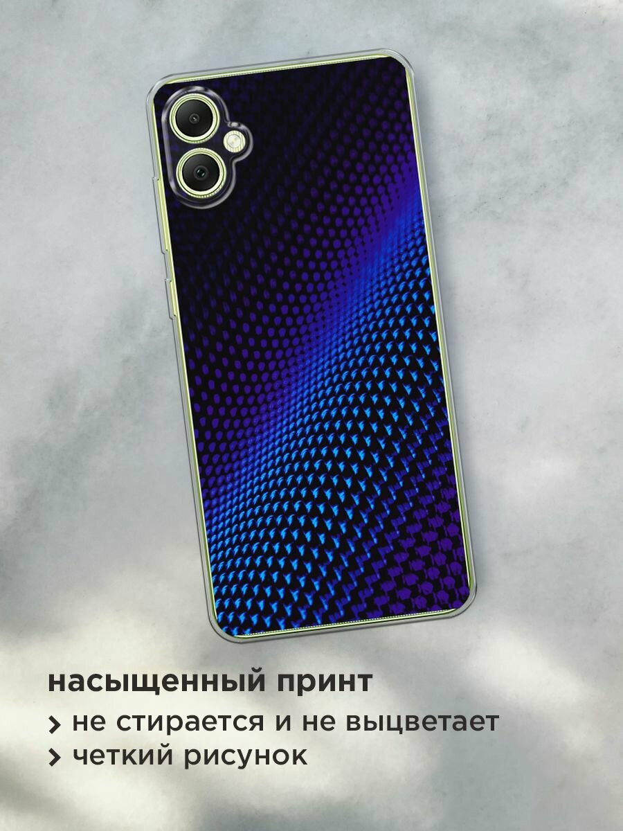 Чехол на Samsung Galaxy A05 / Самсунг Галакси A05 с принтом "Синий карбон" — фото 1