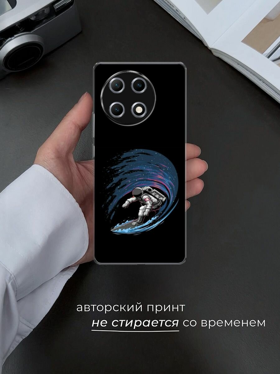 Чехол на Tecno Camon 30S / Текно Камон 30S с принтом "Космонавт на серфе" — фото 1