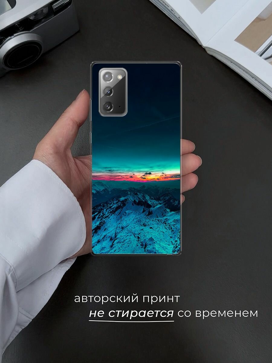 Чехол на Samsung Galaxy Note 20 / Самсунг Галакси Ноут 20 с принтом "Закат в горах" — фото 1