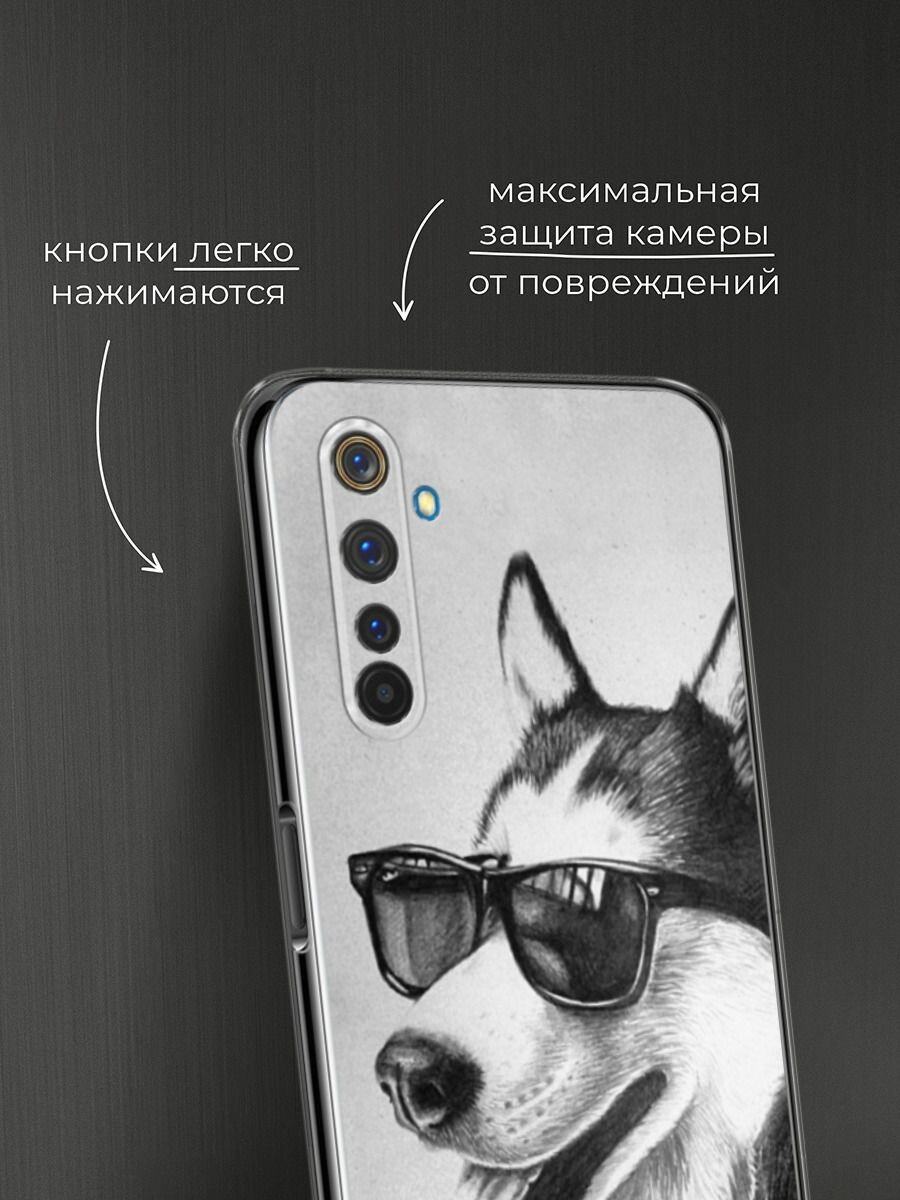 Чехол на Realme 6 Pro / Реалми 6 Про с принтом "Крутой Хаске" — фото 1