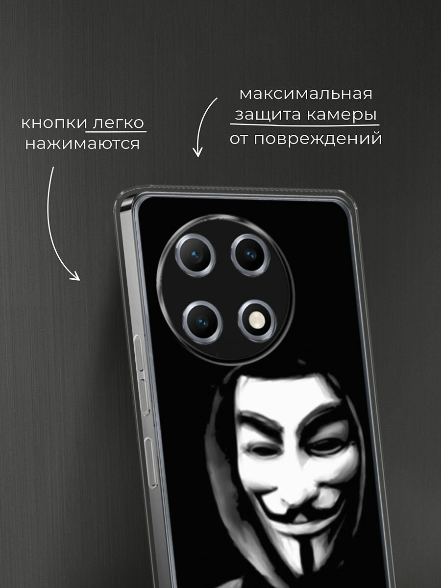 Чехол на Tecno Camon 30S / Текно Камон 30S с принтом "Анонимус" — фото 1