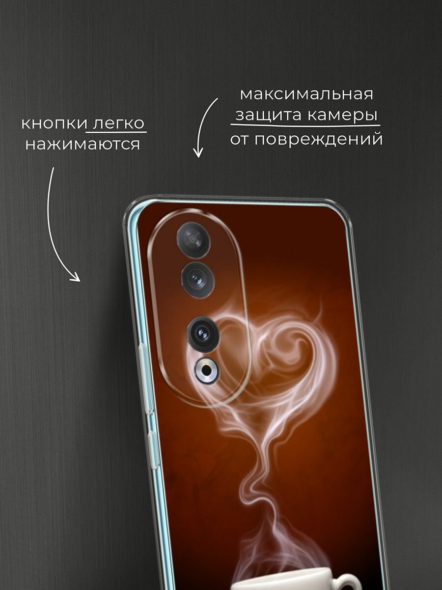 Силиконовый чехол на Honor 90 / Хонор 90 с принтом "Кофейная любовь" — фото 1
