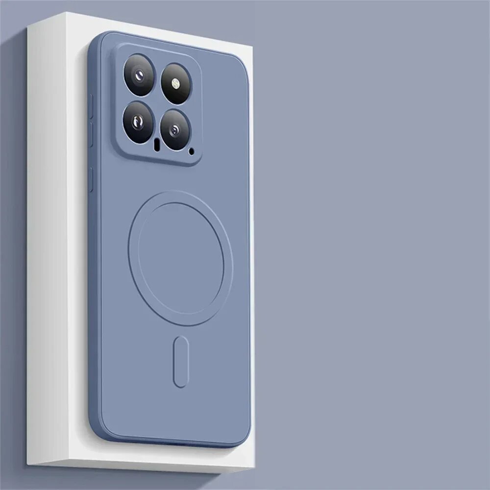 Магнитный Силиконовый Чехол Для Беспроводной Зарядки Xiaomi 15 14T 13 Ultra Xiaomi 14, Голубой, GRAY