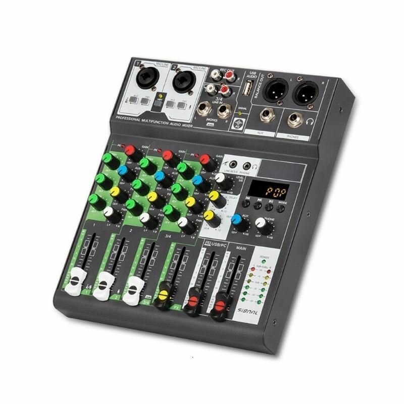 Stereo DJ Studio Mixer, Type-C, Bluetooth-совместимый, компьютерный ввод