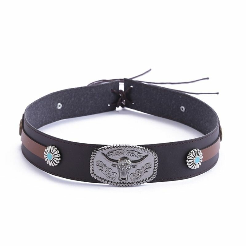 Ковбойская шляпа-цилиндр с кожаными аксессуарами ручной работы-MW0003