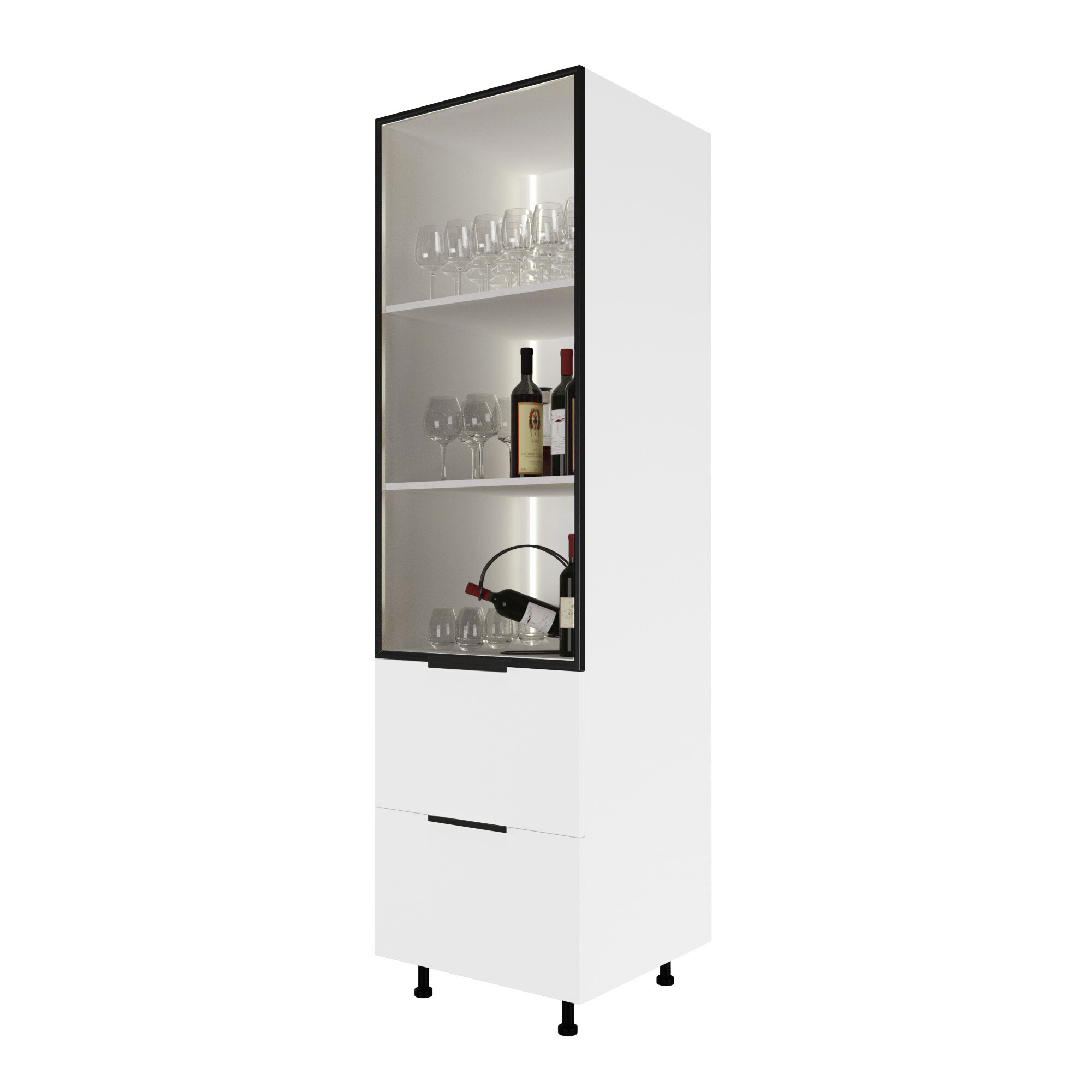 Фасад из алюминиевого профиля со стеклом Aluminum Glass 59,7х102,1 см, черный анод/бесцветное