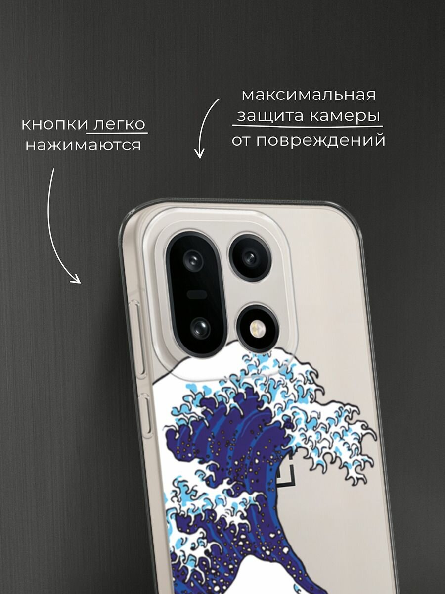 Чехол на OnePlus 15 / Ван Плас 15 с принтом Волна над Фудзи, прозрачный — фото 1