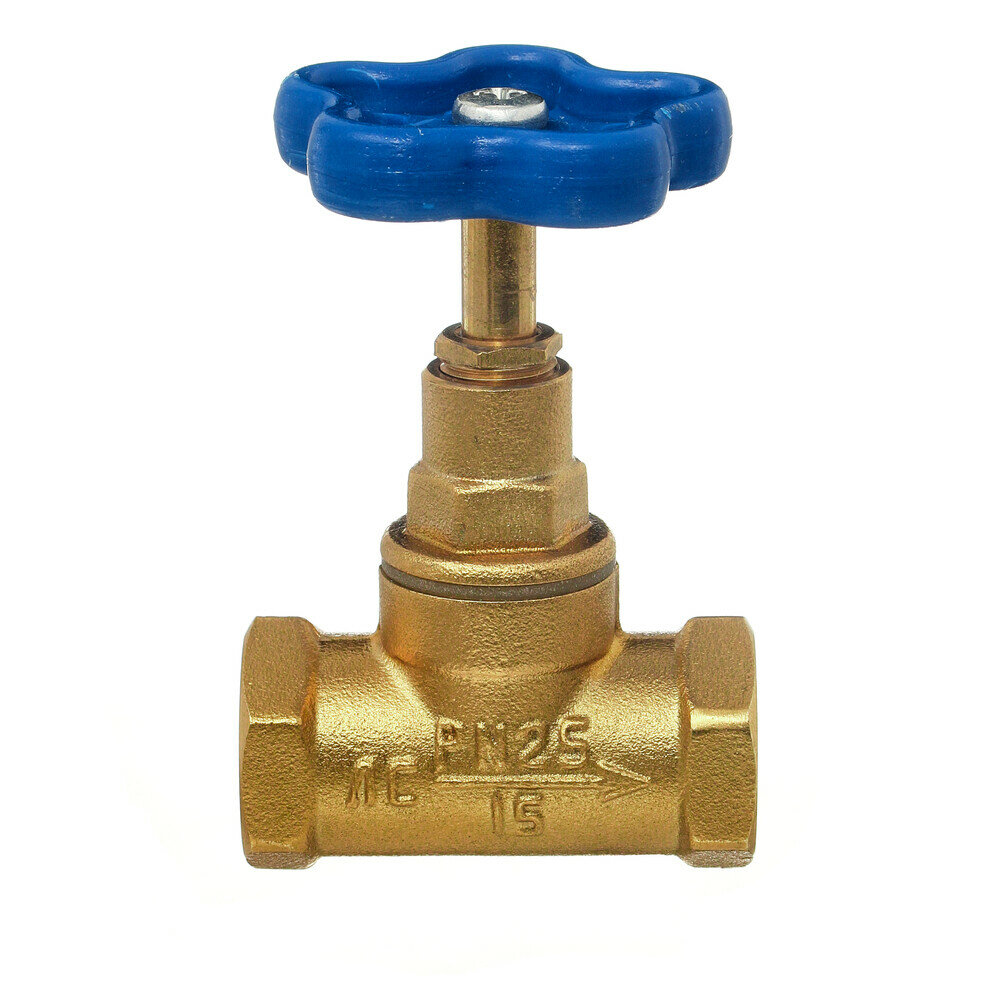 Вентиль водопроводный прямой 1/2 ВРг х 1/2 ВРг PN25 БАЗ БАЗ. А50.15. Э. М